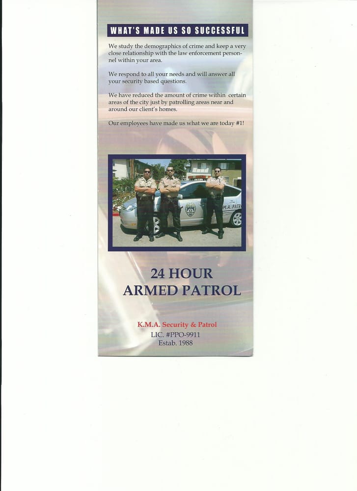 KMA - PATROL AND SECURITY SERVICES - Updated December 2025 - 16787 ...