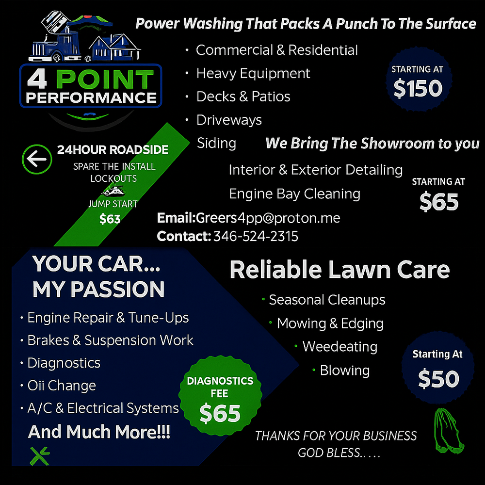 4 POINT PERFORMANCE - Updated August 2025 - Houston, Texas - Pressure ...