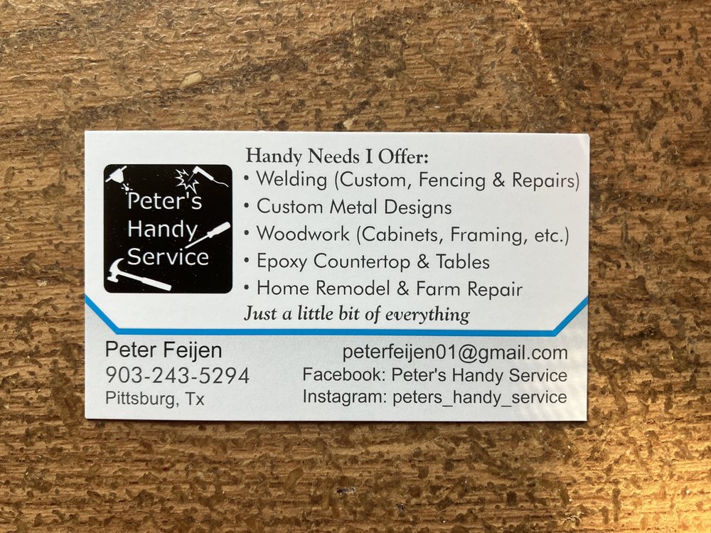 PETERS HANDY SERVICE - 3256 Co Rd 3385, Saltillo, Texas - Updated March ...
