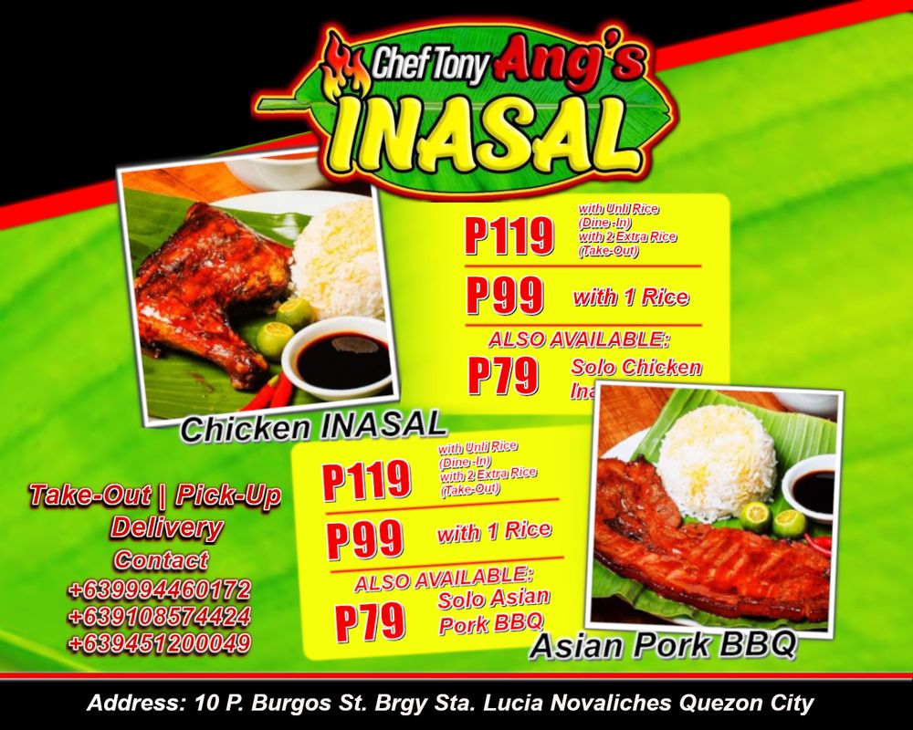 CHEF TONY ANG’S INASAL - Updated September 2024 - 10 P. Burgos St Brgy ...