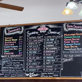 The sandwich spot menu store