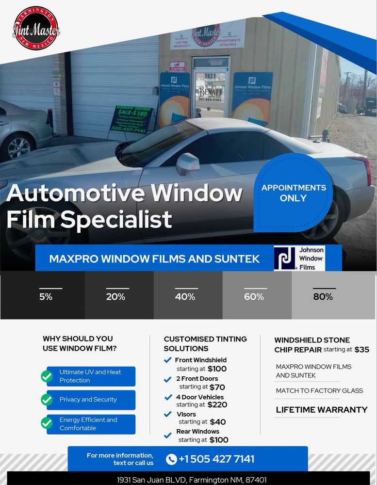 FARMINGTON TINT MASTER - Updated July 2025 - Request a Quote - 1931 San Juan Blvd, Farmington ...