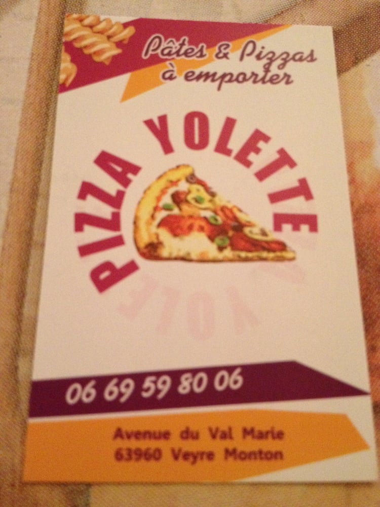 PIZZA YOLETTE - Avenue du Val Marie, Veyre-Monton, Puy-de-Dôme, France ...