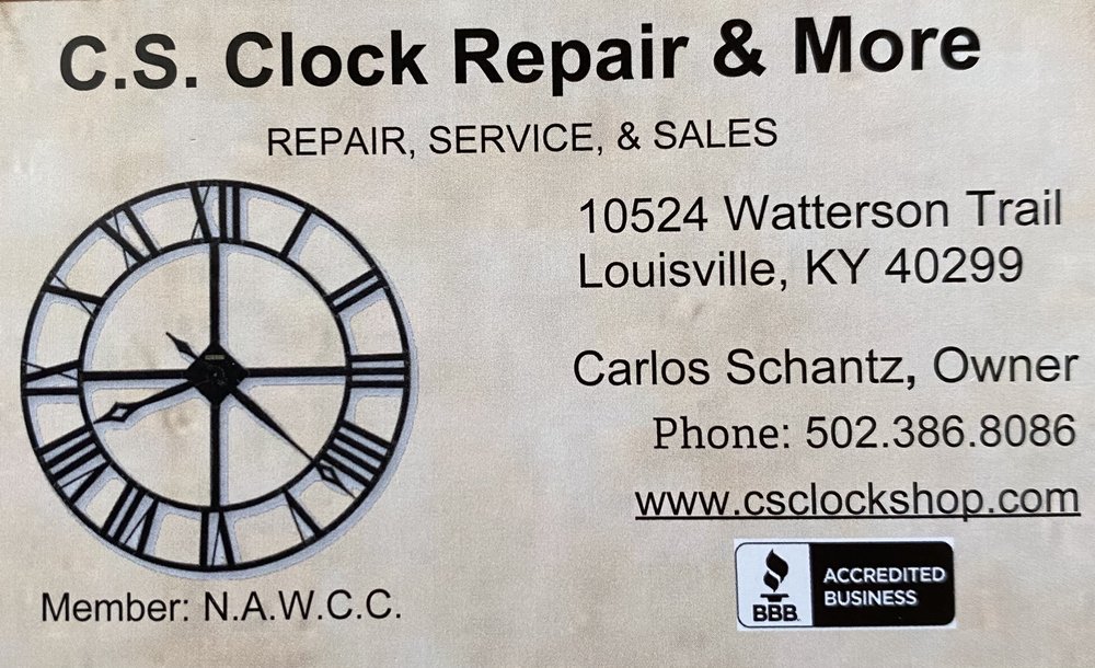 C S CLOCK REPAIR - Updated December 2025 - 10524 Watterson Trl ...