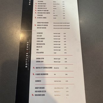 Smitty's garage menu store
