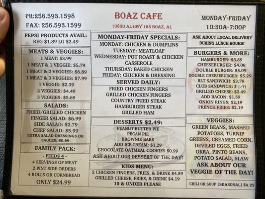 BOAZ CAFE - Updated October 2025 - 15 Reviews - 10830 Alabama Hwy 168 ...