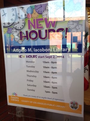 LA COUNTY LIBRARY - ANGELO M IACOBONI LIBRARY - Updated December 2025 ...