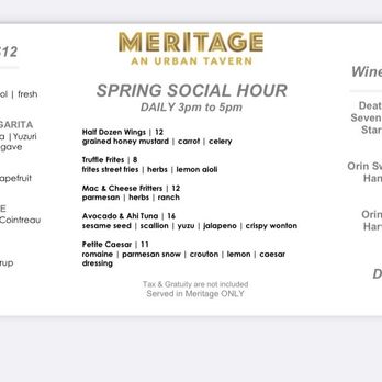 MERITAGE - AN URBAN TAVERN - Updated October 2025 - 211 Photos & 189 ...