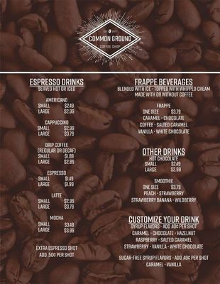 COMMON GROUND COFFEE SHOP - Updated November 2024 - 119 E Central Ave ...