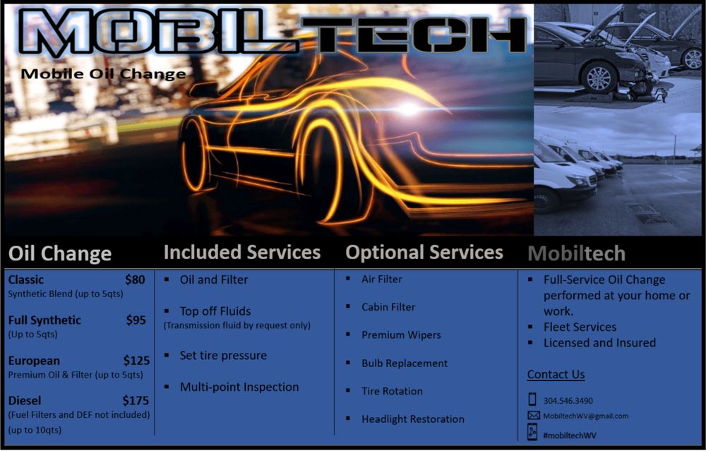 MOBILTECH MOBILE OIL CHANGE - Request a Quote - Charleston, West ...