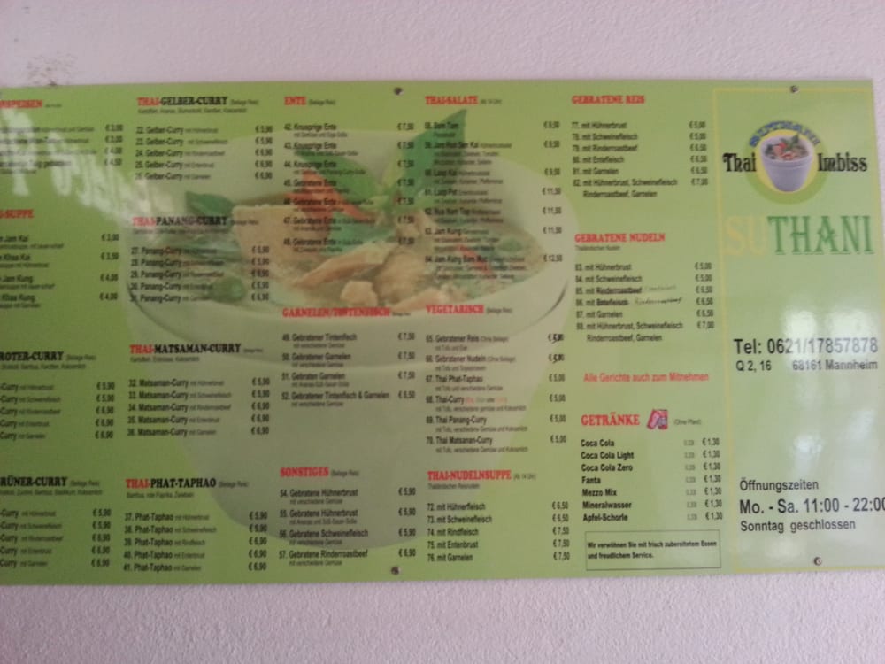 SUTHANI THAI IMBISS BISTRO - Updated June 2024 - Maxstr. 22, Mannheim ...