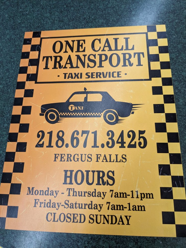 ONE CALL TRANSPORTATION - Updated October 2025 - Fergus Falls ...