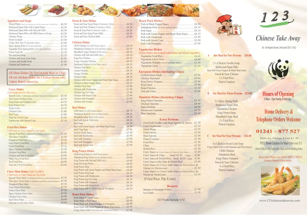123 CHINESE TAKE AWAY - Updated February 2025 - 58-60 Keptie Street ...