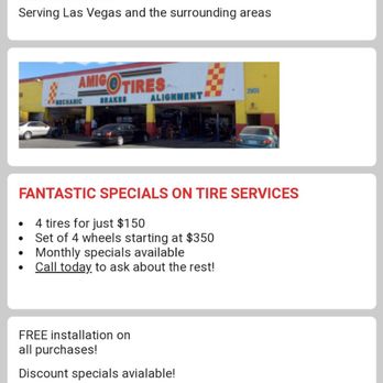 AMIGO TIRES - Updated July 2024 - 16 Photos & 16 Reviews - 5113 W Flamingo Rd, Las Vegas, Nevada ...