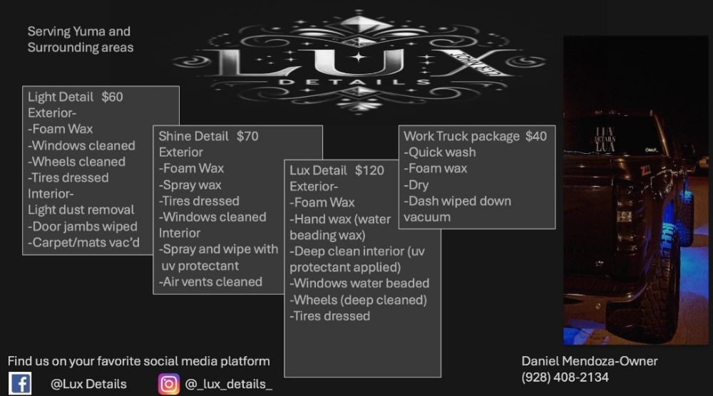 LUX DETAILS - Updated September 2024 - Yuma, Arizona - Auto Detailing ...