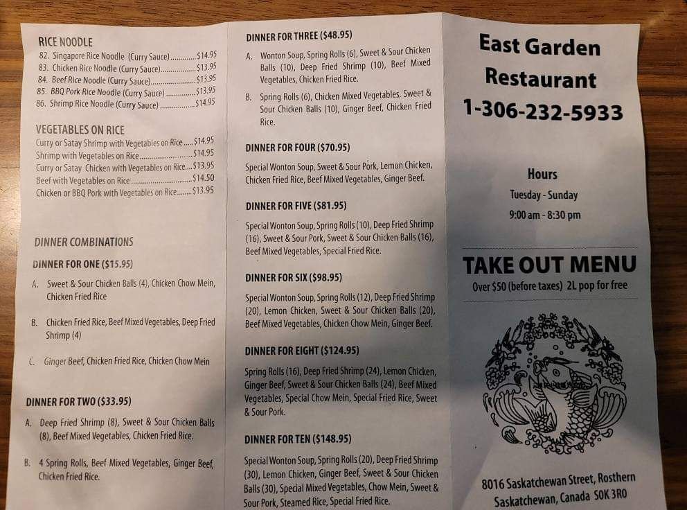 EAST GARDEN RESTAURANT - Updated December 2025 - 8016 Saskatchewan ...