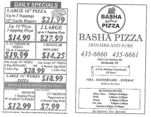 BASHA PIZZA - Updated December 2025 - 14 Reviews - 1082 Cole Harbour ...
