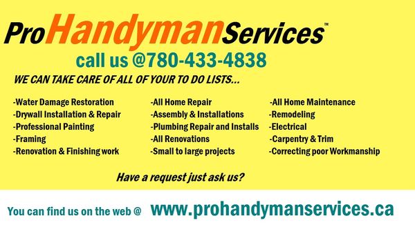 PRO HANDYMAN SERVICES - Updated May 2026 - Edmonton, Alberta - Handyman ...