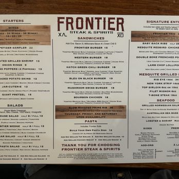 FRONTIER STEAK & SPIRITS - Updated January 2026 - 27 Photos & 19 ...