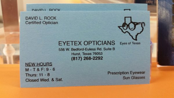 EYETEX OPTICIANS - Updated October 2025 - 556 W Bedford Euless Rd ...