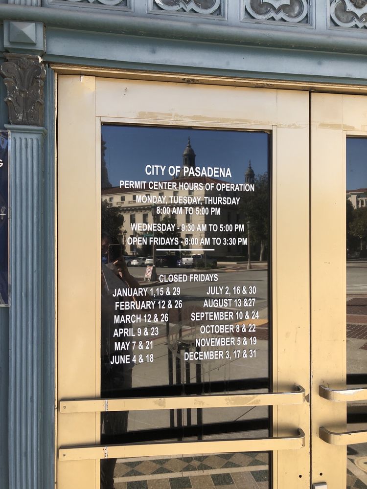 PASADENA PERMIT CENTER - Updated September 2025 - 175 N Garfield Ave ...