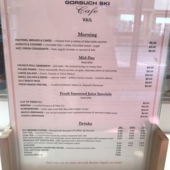 GORSUCH SKI CAFÉ VAIL - Updated July 2025 - 61 Photos & 24 Reviews ...
