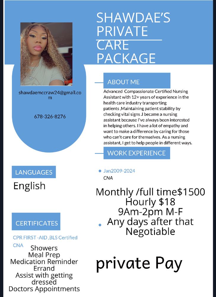 SHAWDAE’S PRIVATE HOME HEALTHCARE - Updated April 2024 - Atlanta ...