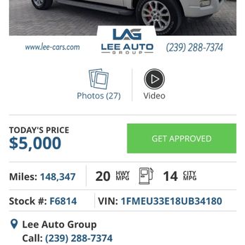 LEE AUTO GROUP - Updated January 2026 - 17 Photos & 55 Reviews - 8181 ...