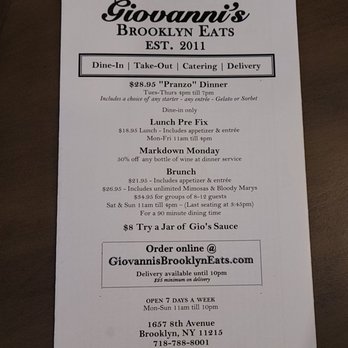 GIOVANNI’S BROOKLYN EATS - Updated December 2024 - 470 Photos & 578 Reviews - 1666 8th Ave ...