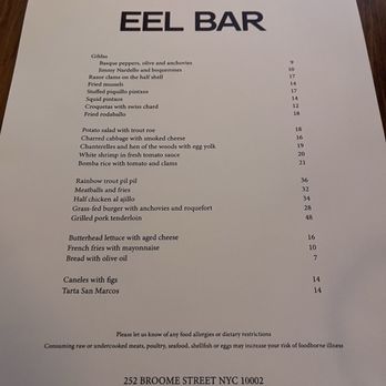 EEL BAR - Updated September 2025 - 78 Photos & 30 Reviews - 252 Broome ...