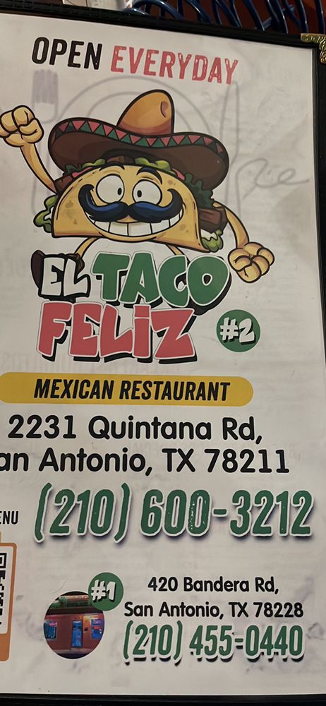 TACO FELIZ 2 - 2231 Quintana Rd, San Antonio, Texas - Mexican ...
