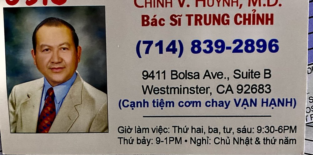 HUYNH CHINH MD - Updated May 2026 - 9411 Bolsa Ave, Westminster ...