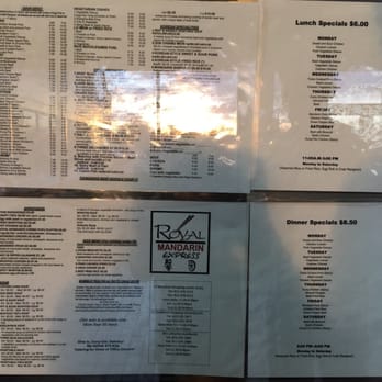 Royal mandarin menu store