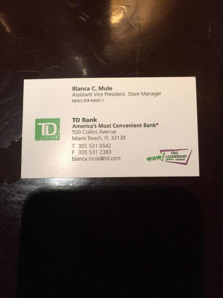 TD BANK - Updated September 2024 - 500 Collins Ave, Miami Beach ...