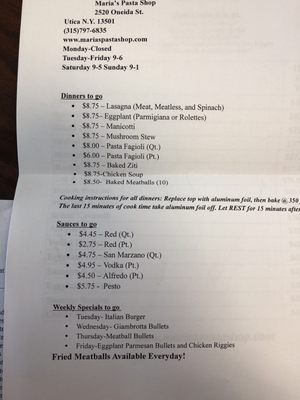 MARIA’S PASTA SHOP - Updated September 2025 - 10 Reviews - 2520 Oneida ...