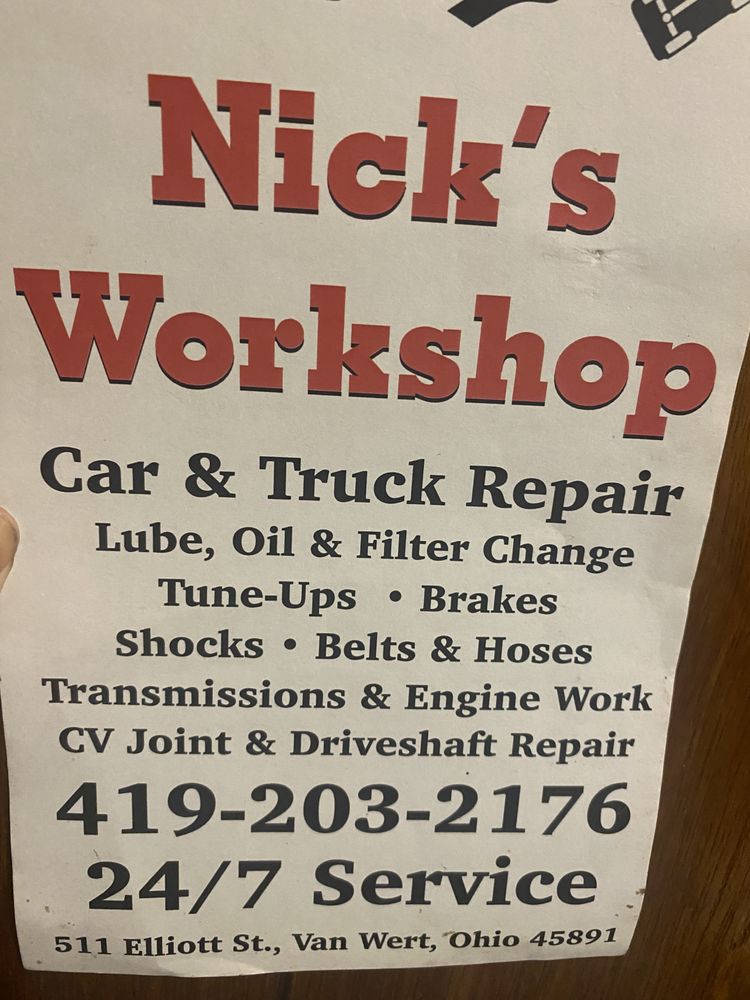 NICKS WORKSHOP - Updated June 2024 - 511 Elliott St, Van Wert, Ohio ...