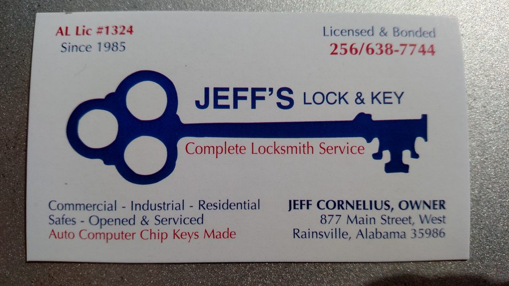 JEFF’S LOCK & KEY - Updated May 2026 - 877 Main St W, Rainsville ...