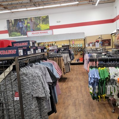 Clothes at tractor supply store