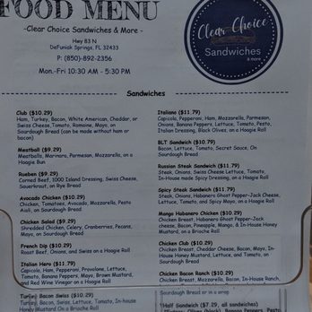 CLEAR CHOICE SANDWICHES & MORE - Updated October 2025 - 15 Reviews ...