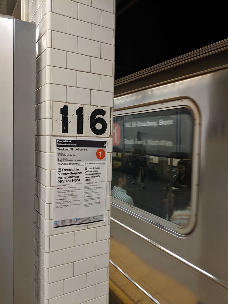 MTA - 116TH ST./COLUMBIA UNIVERSITY-1 SUBWAY STATION - W 116th St, New ...