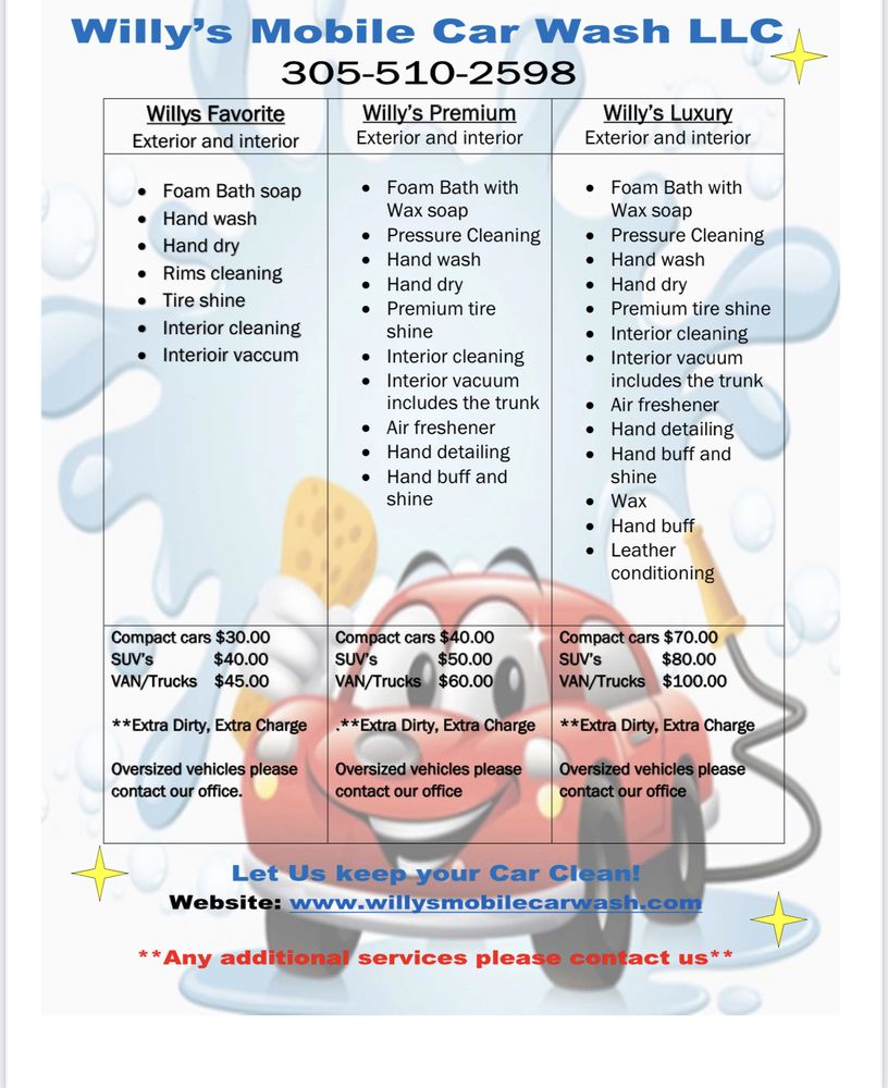 WILLYS MOBILE CAR WASH - Updated April 2025 - Miami, Florida - Car Wash ...