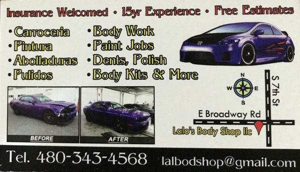LALO’S BODY SHOP - Updated October 2025 - 619 E Broadway Rd, Phoenix ...