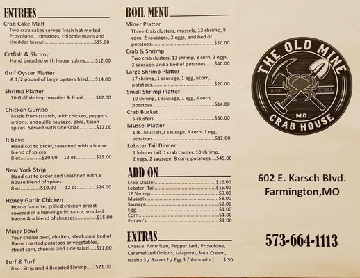 The Old Mine Crab House Bar & Grill, 602 E Karsch Blvd, Farmington, MO ...