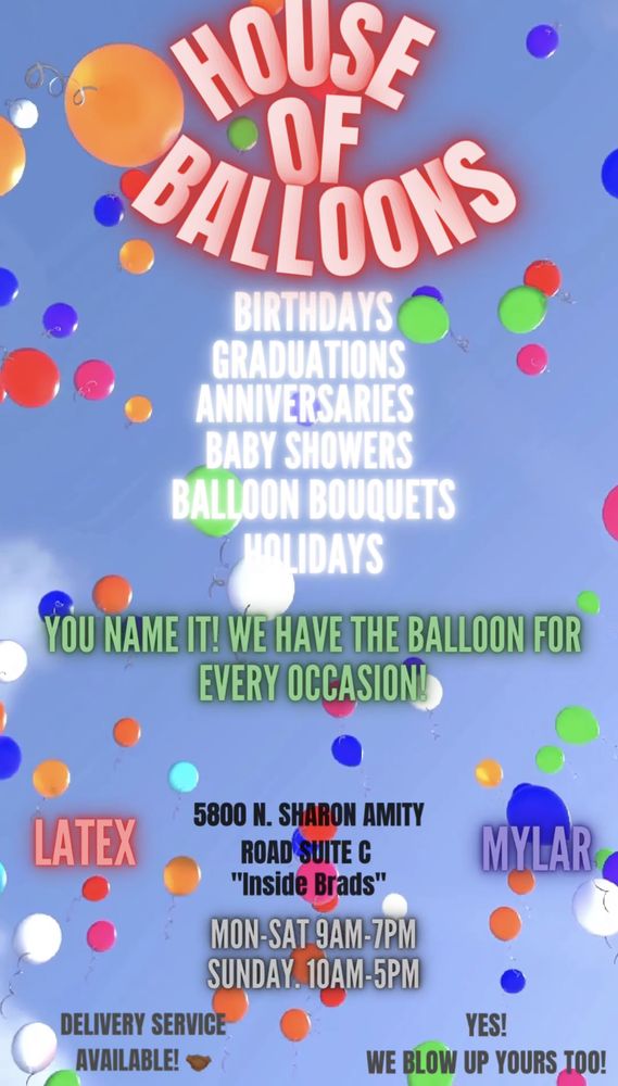 HOUSE OF BALLOONS - Updated June 2024 - Request a Quote - 5800 N Sharon ...