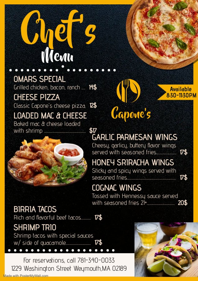 CAPONE’S PIZZERIA & BAR - 47 Photos & 128 Reviews - 1229 Washington St ...