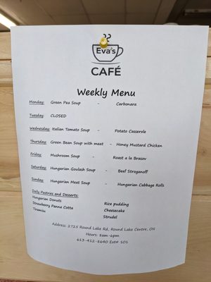 EVA’S CAFE - SCHOOLHOUSE INN - 2725 Round Lake Road, Round Lake Centre ...