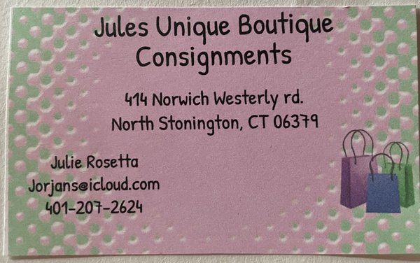JULES UNIQUE BOUTIQUE CONSIGNMENTS - Updated January 2026 - 411 Norwich ...