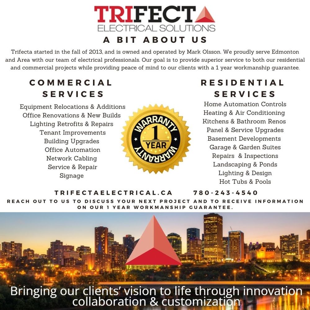 TRIFECTA ELECTRICAL SOLUTIONS - Updated February 2025 - Request a Quote - Edmonton, Alberta ...