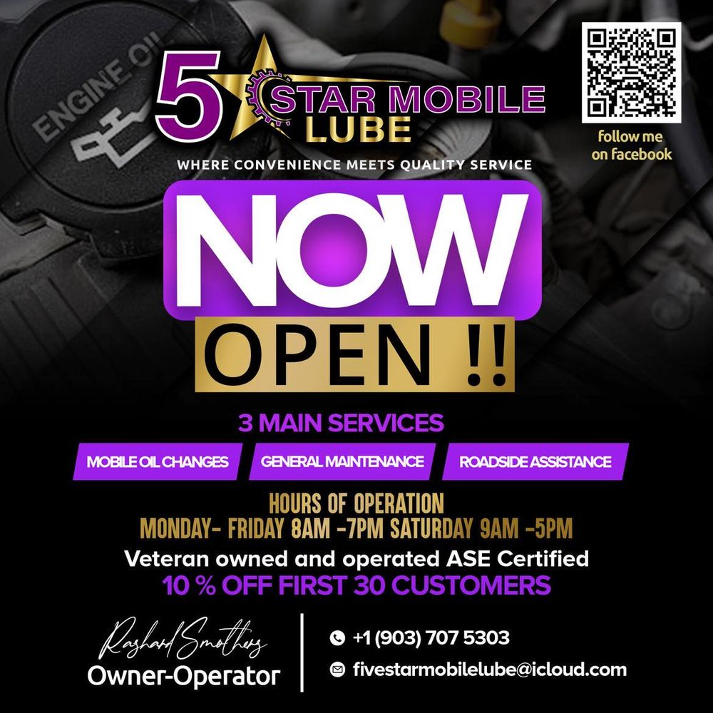 5 STAR MOBILE LUBE - Updated July 2025 - Request a Quote - Tyler, Texas ...
