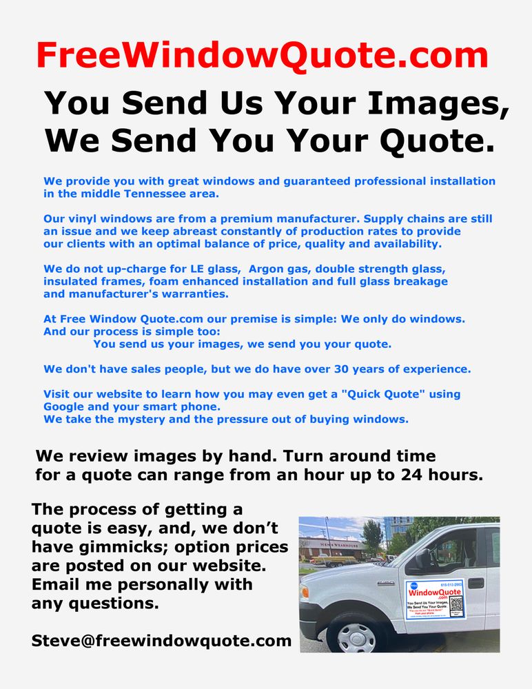 FREE WINDOW QUOTE - Request a Quote - 7051 Hwy 70 S, Nashville, TN - Yelp